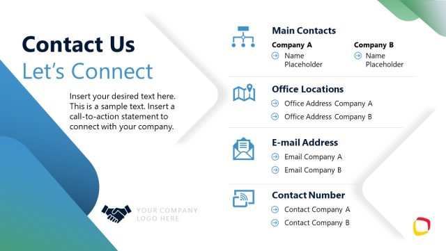 Contact Us Slide - M&A Presentation Template - SlideModel