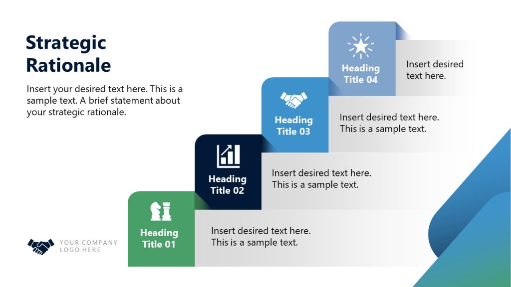 Strategic Rationale Step Diagram Slide - SlideModel