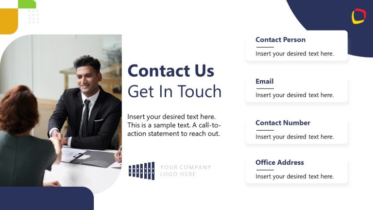 Get in Touch Slide - Project Planning Template - SlideModel