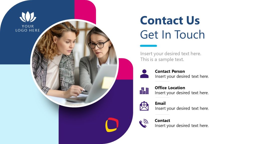 Get In Touch Slide Corporate Event Planning Template Slidemodel