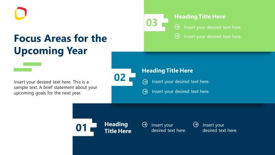 Focus Areas PowerPoint Slide with Horizontal Sections - SlideModel