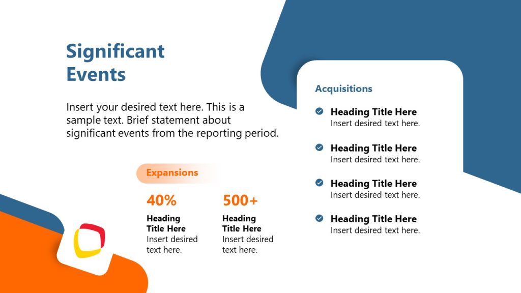 Siginificant Events Slide - Business Report Template - SlideModel