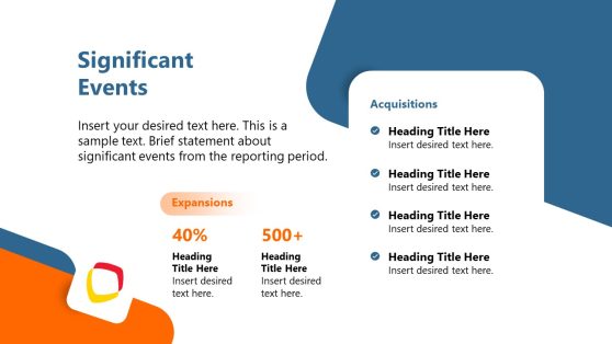 Siginificant Events Slide - Business Report Template - SlideModel