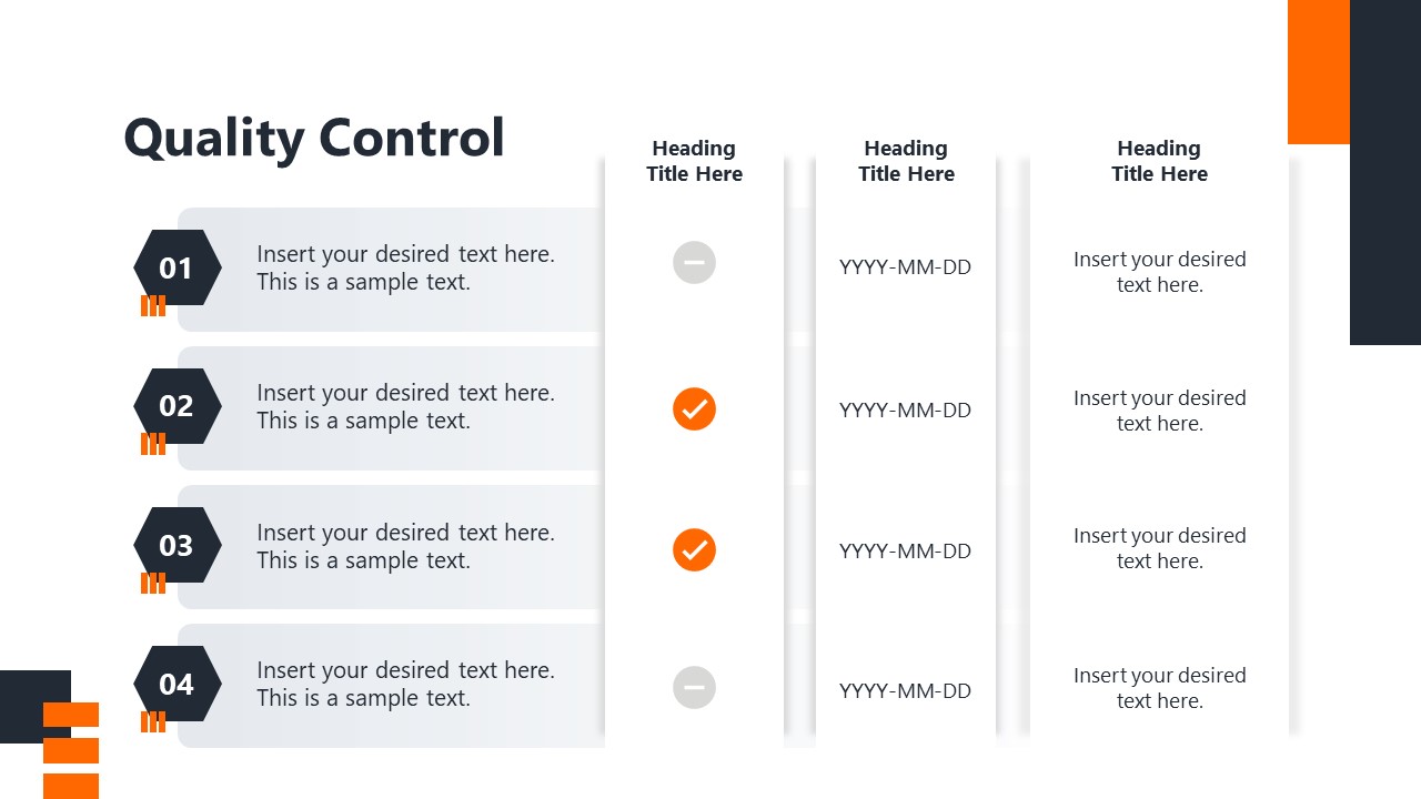 Quality Control Table Slide with Multiple Points - SlideModel