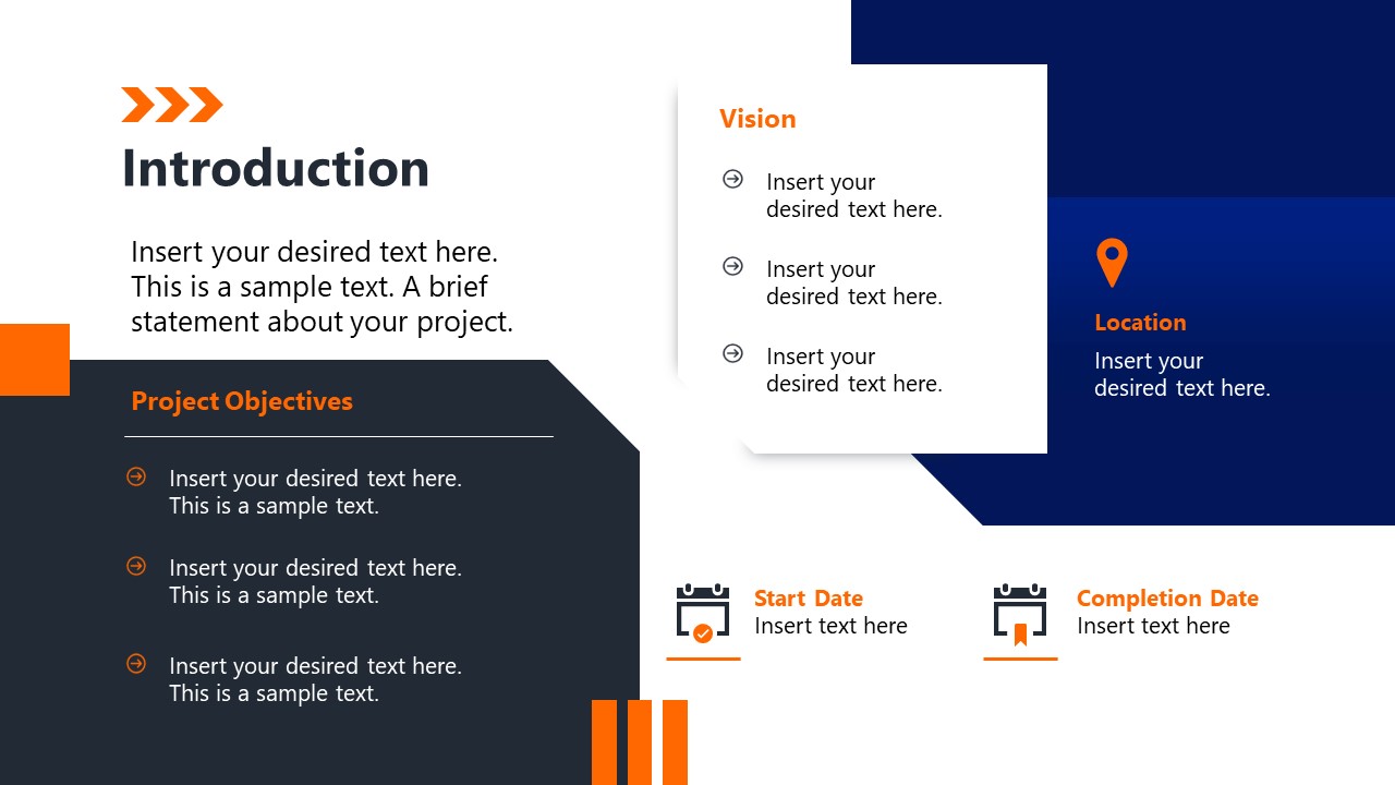 Introduction Slide with Placeholder Text - Construction Project ...