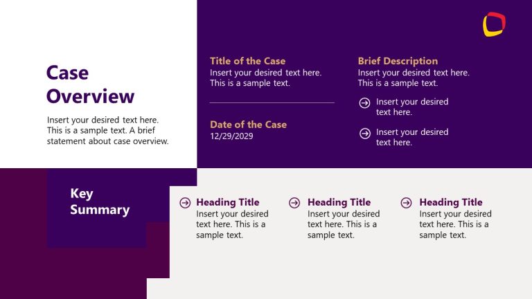 Case Overview Slide - Law Case Template - SlideModel