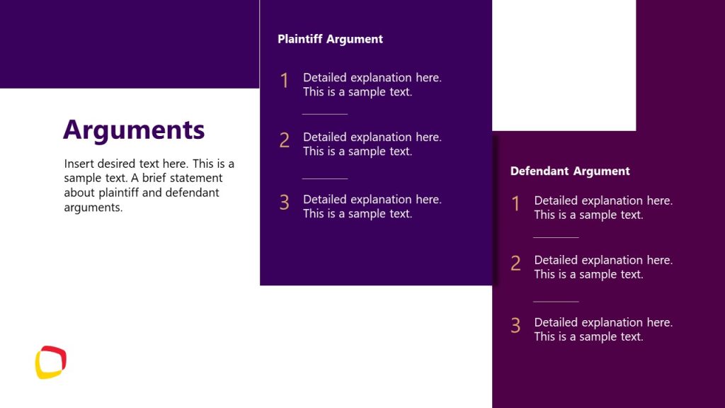 Slide for Showing Arguments - SlideModel