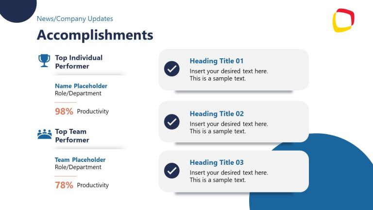 Accomplishments Slide with Infograhics - SlideModel