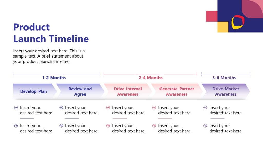 Product Launch Horizontal Timeline Slide - SlideModel
