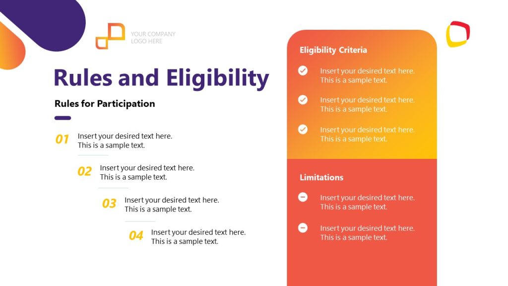 Rules and Eligibility Slide - Sales Contest Presentation - SlideModel