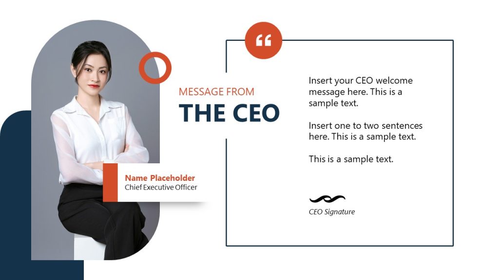 Slide for CEO - New Hire Orientation Presentation - SlideModel