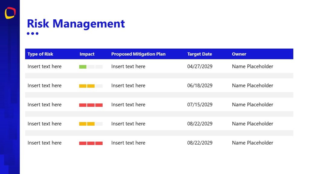 Risk Management PPT Template Slide - SlideModel