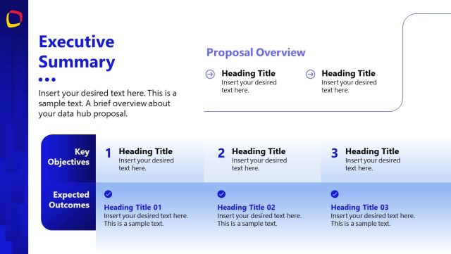 Executive Summary PPT Slide - Data Hub Template - SlideModel