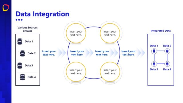 Data Integration Diagram Slide for Data Hub Template - SlideModel
