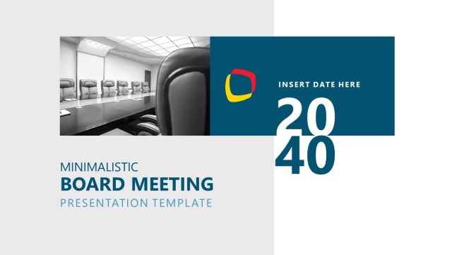 Minimal Deisgn Cover Slide - Board Meeting Template - SlideModel