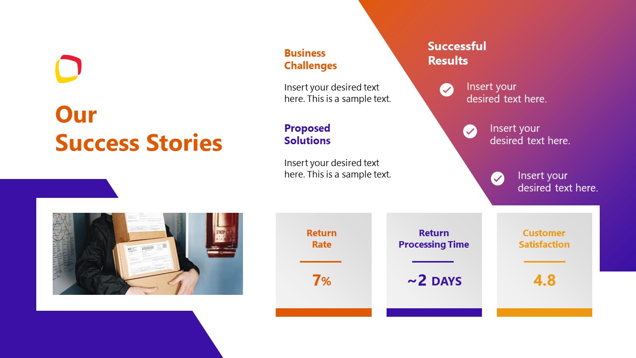 Success Stories Showcase Slide - Reverse Logistics PPT Template ...