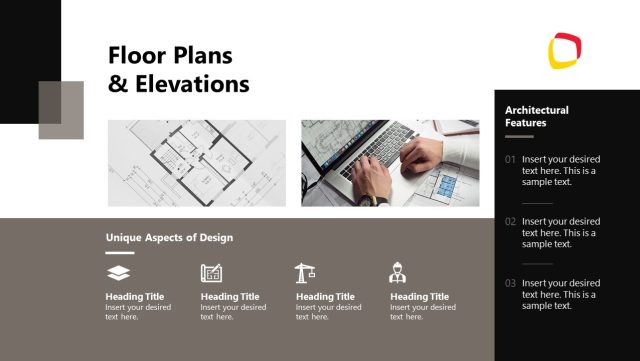 Floor Plans & Elevations PPT Slide - SlideModel