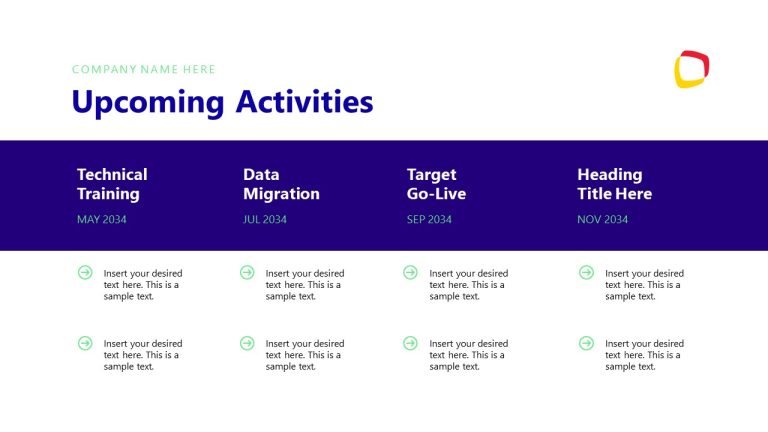 Upcoming Activities Slide - Steering Committee Template - SlideModel