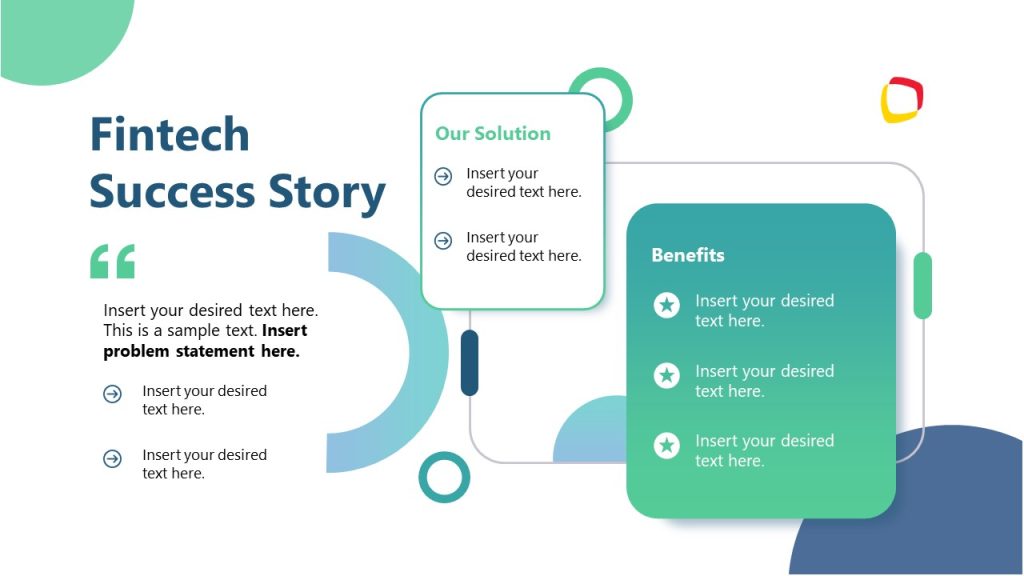 Fintech Success Story Presentation Slide with Icons - SlideModel