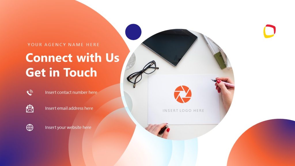 Connect with Us Slide - Creative Agency Template - SlideModel