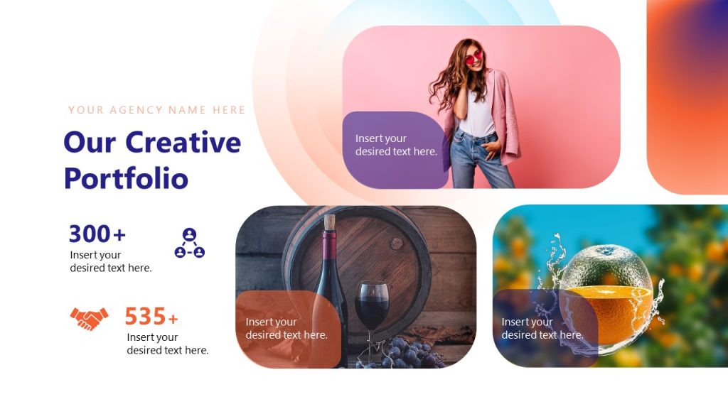 Our Creative Portfolio PowerPoint Template Slide - SlideModel
