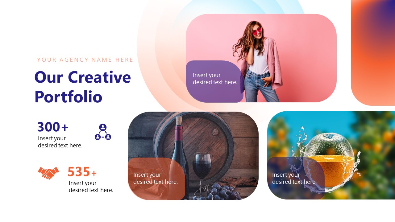 Our Creative Portfolio PowerPoint Template Slide - SlideModel