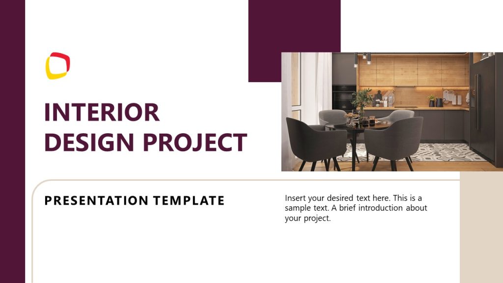 Cover Slide for Interior Design Project PPT Template - SlideModel