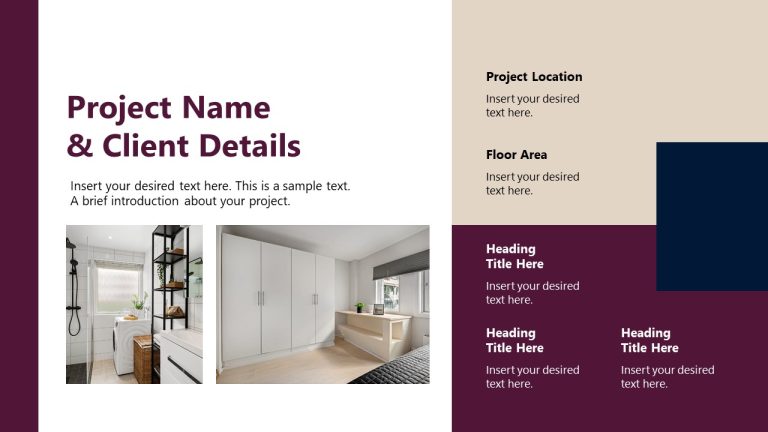 Project Name and Client Details - Interior Design Project Template - SlideModel
