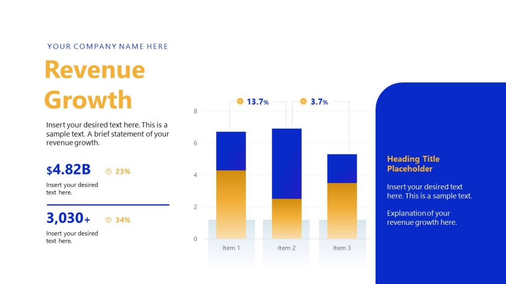 Revenue Growth Slide with Bar Chart - SlideModel