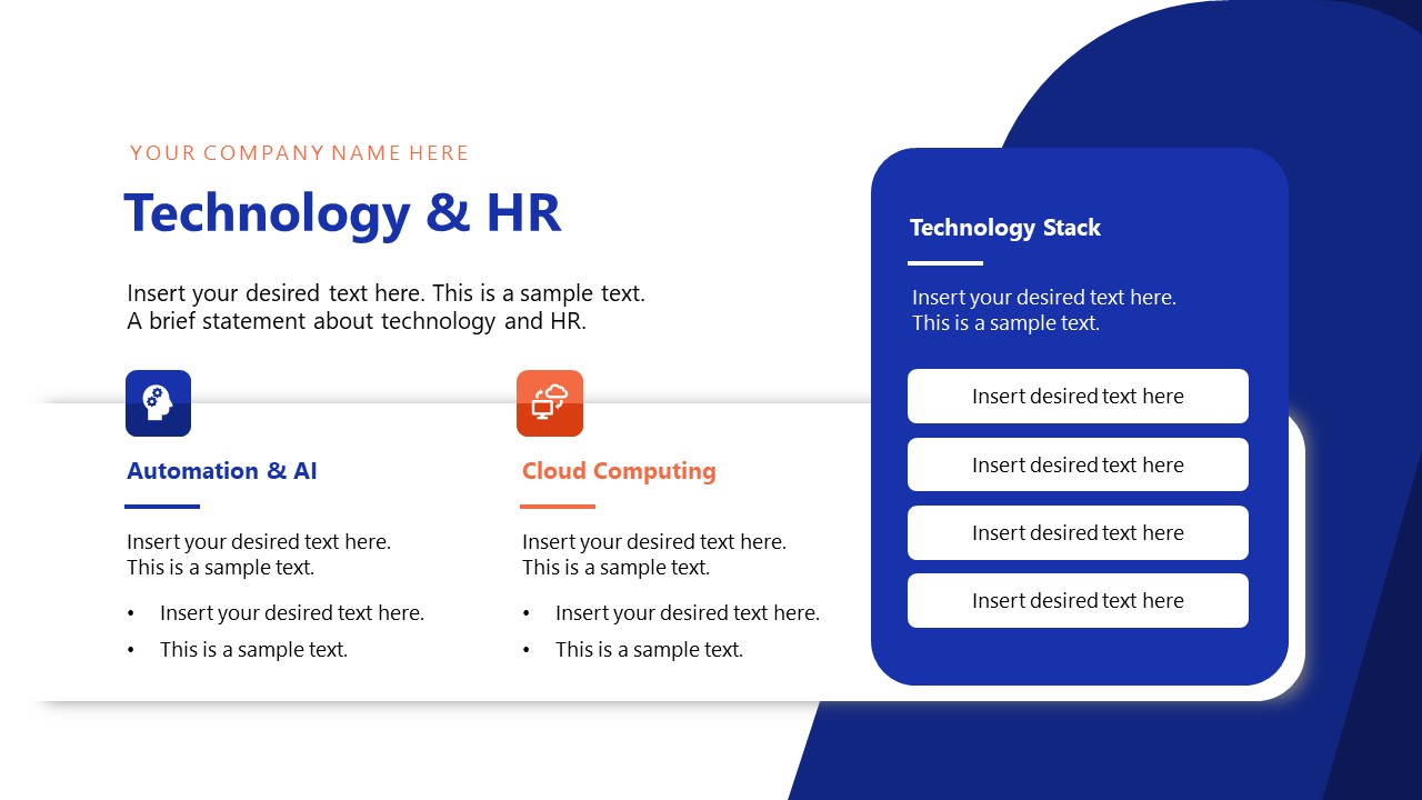 Technology & HR Infographics Slide - HR Transformation Template ...