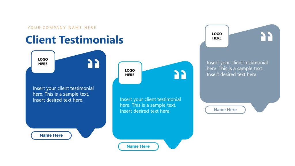 Client Testimonail Presentation Slide with Quotation Symbols - SlideModel