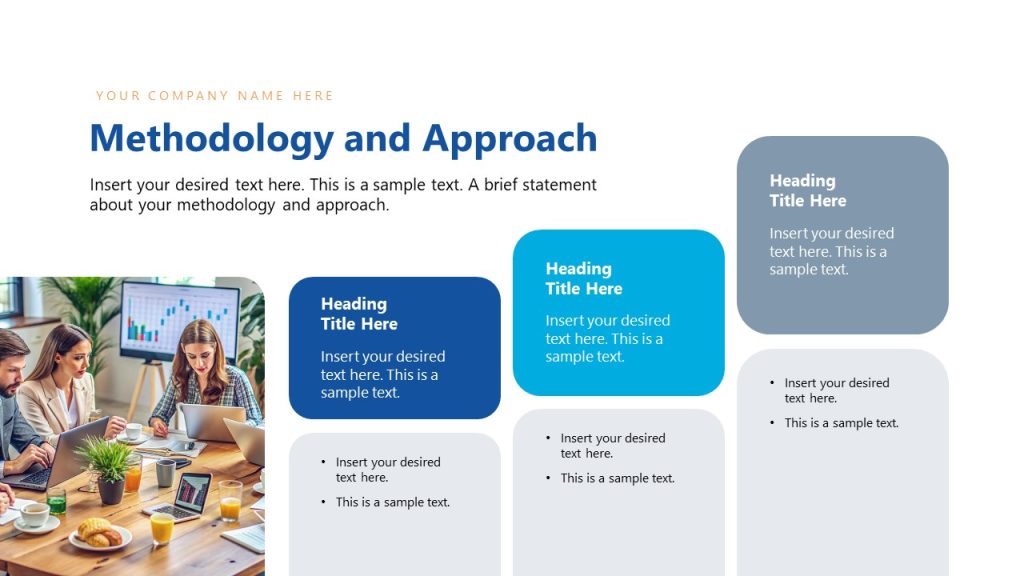 Methodology & Approach Slide with Blocks & Images - SlideModel