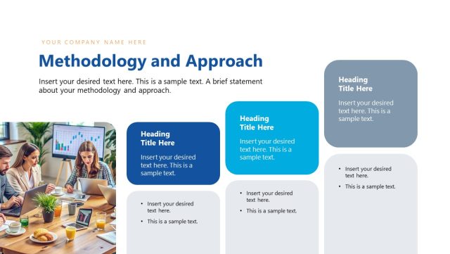 Methodology & Approach Slide with Blocks & Images - SlideModel