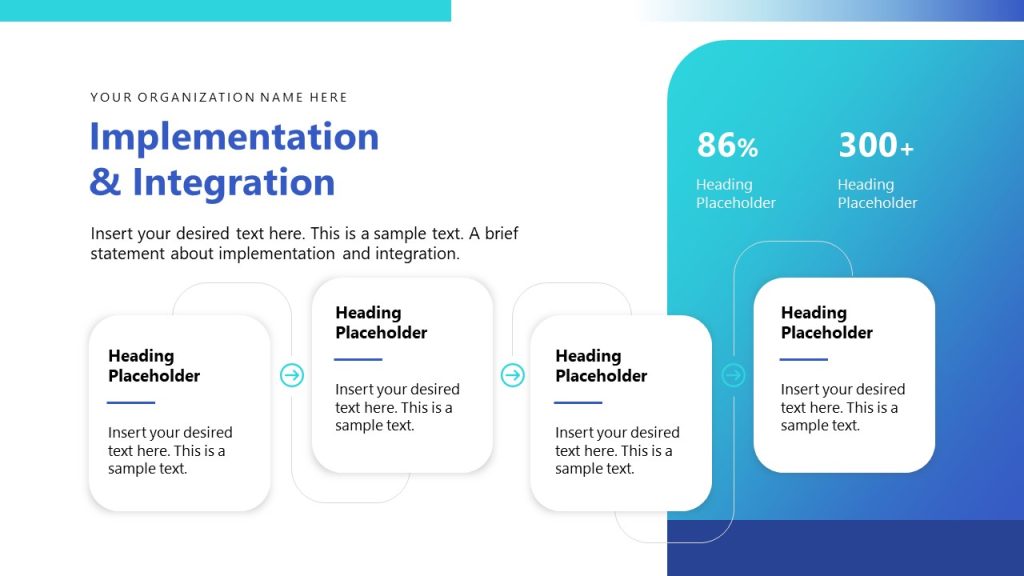 Implementation & Integration Slide with Placeholder Text - SlideModel