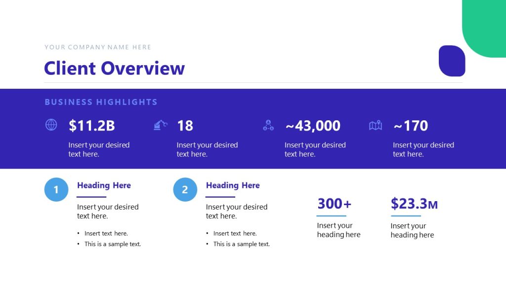 Client Overview Slide for Data Points Presentation - SlideModel