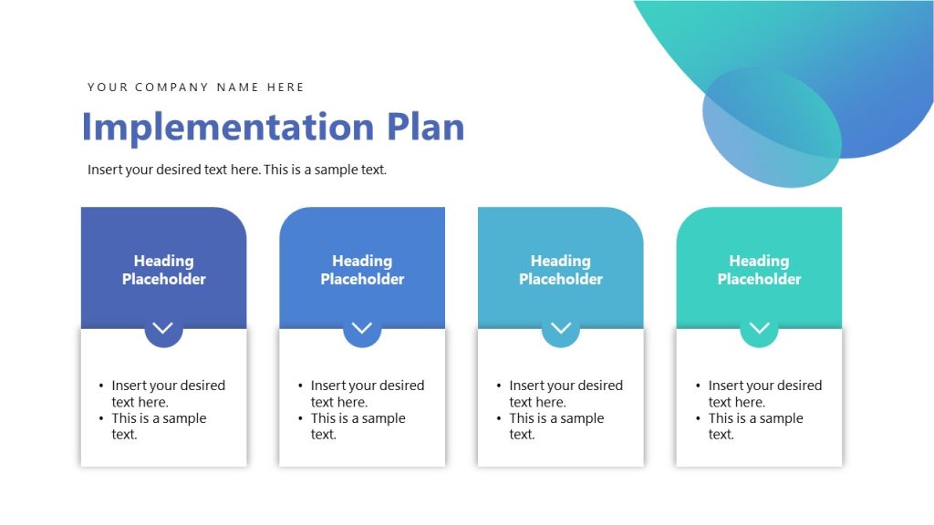 Implementation Plan PPT Slide with Four Shapes - SlideModel