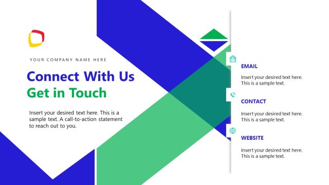 Connect with Us Slide - Business Pitch Deck Presentation - SlideModel