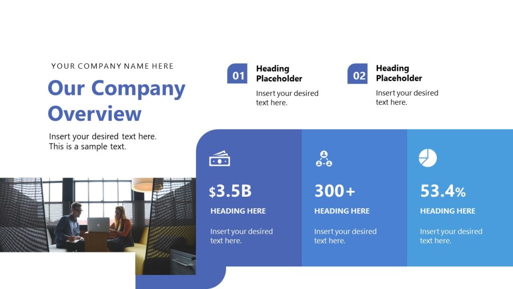 Our Company Overview Slide with Icons - Annual Report PPT Template ...