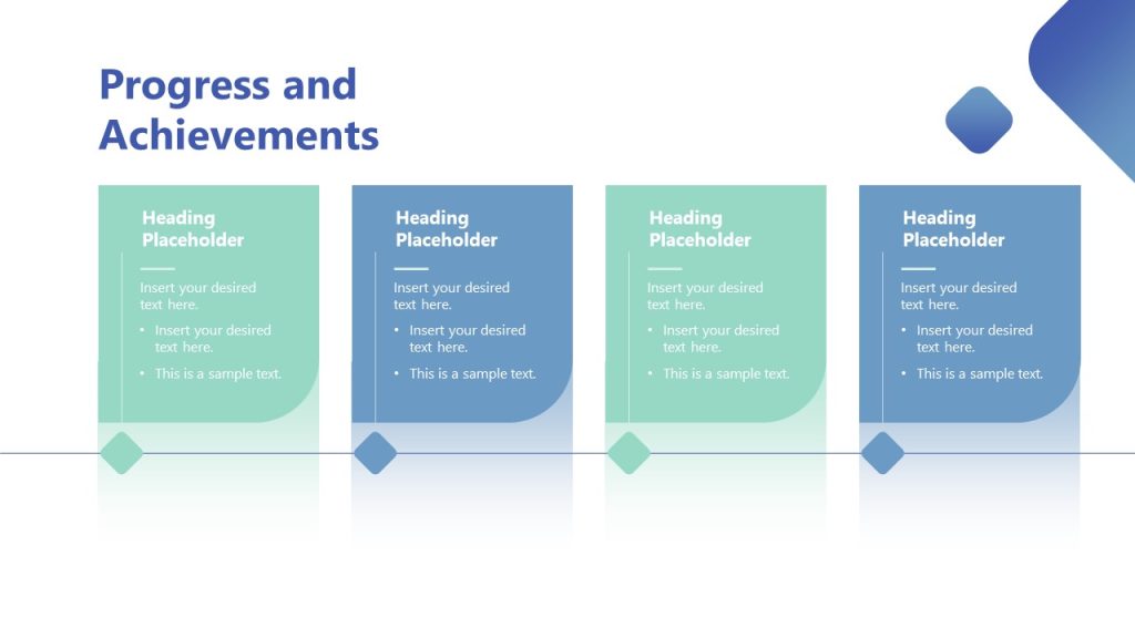 Progress & Achievements Slide with Blocks - SlideModel