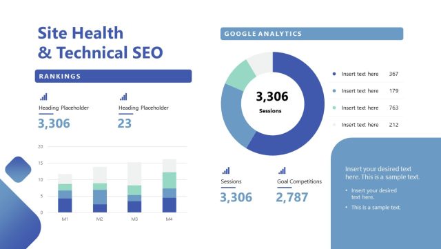 Site Health & Technical SEO Slide with Charts - SlideModel