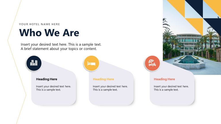 Who We Are - Hotel Company Overview PPT Slide - SlideModel