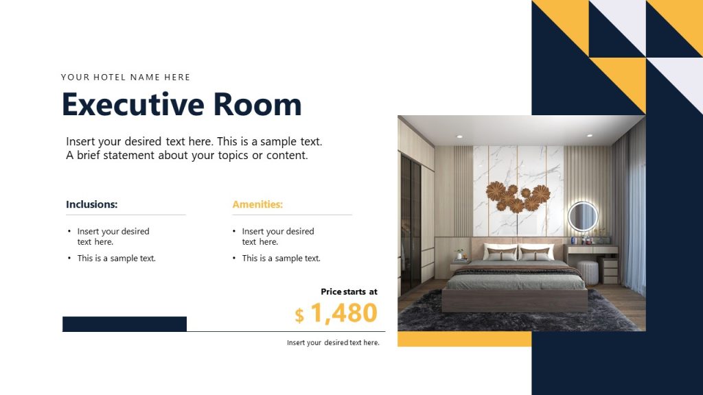 Executive Rooms Slide - Hotel Company Overview PPT Slide - SlideModel