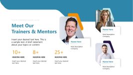 Meet Our Trainers & Mentors Slide - Effective Employee Training Template - SlideModel