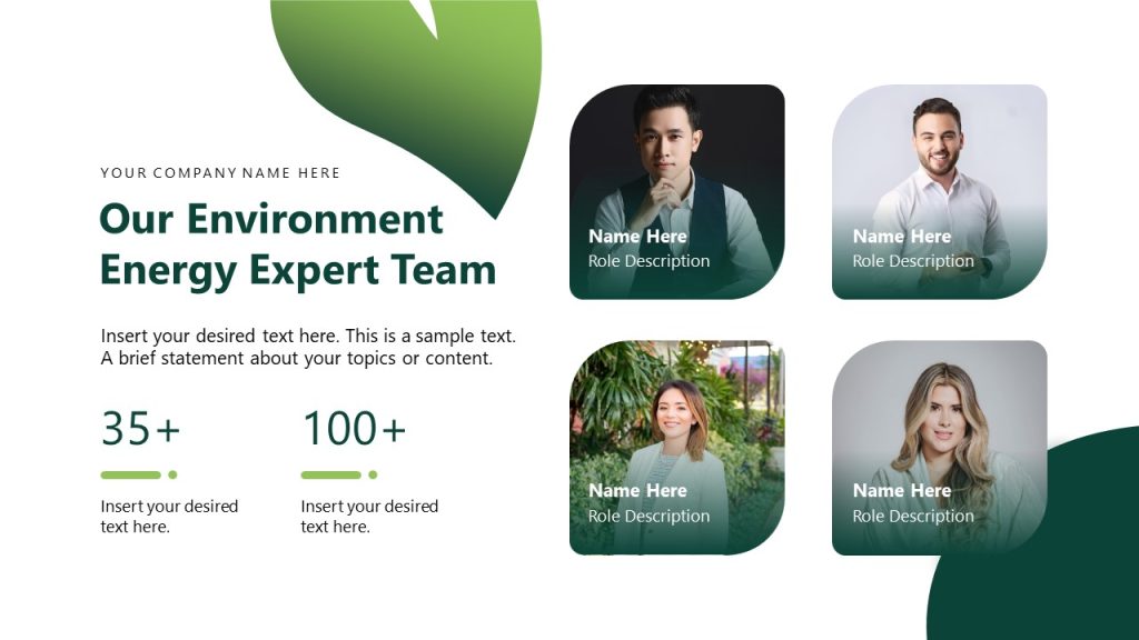 Editable Energy Expert Team Slide - Environment Template - SlideModel