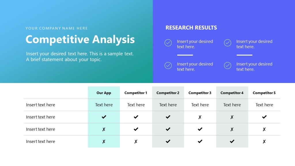 Editable Competitive Analysis Table Slide - UX Design Case Study ...