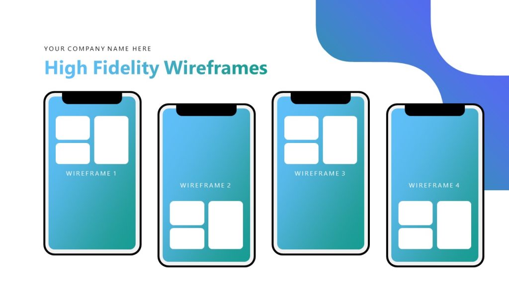 High Fidelity Wireframes - UX Design Case Study Slide Template - SlideModel