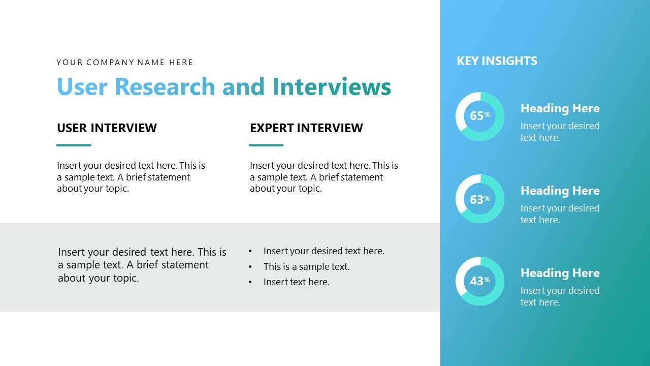 User Research & Interviews Slide - UX Design Case Study PPT Template ...