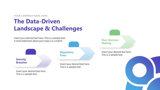 Data Driven Landscape Slide with Text Segments - SlideModel