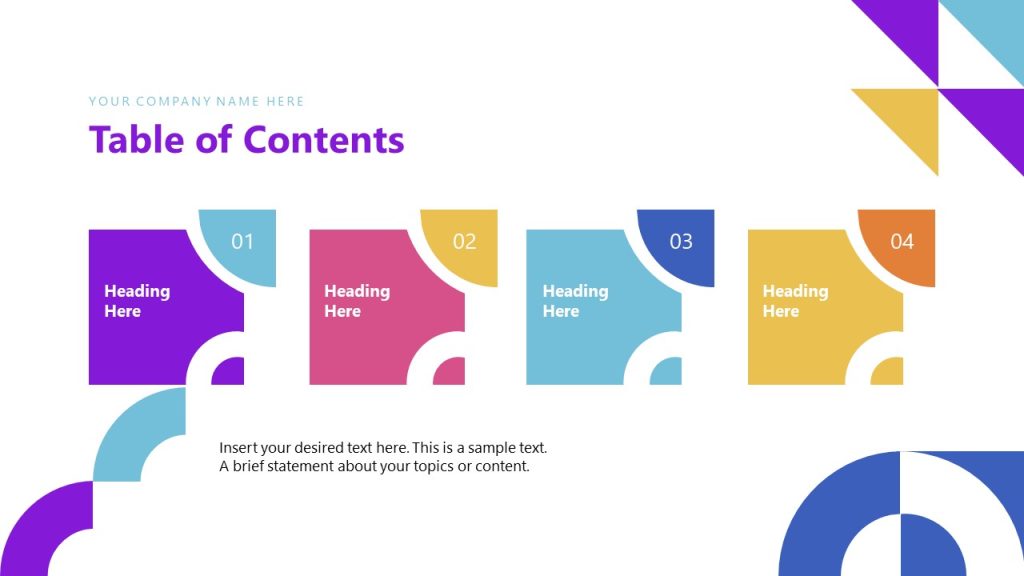 Slide for Table of Contents - Modern Geometric Template - SlideModel