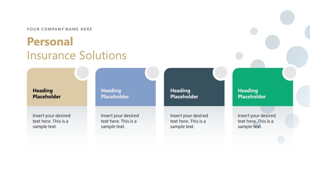 Insurance Solutions Slide with Text Segments - SlideModel